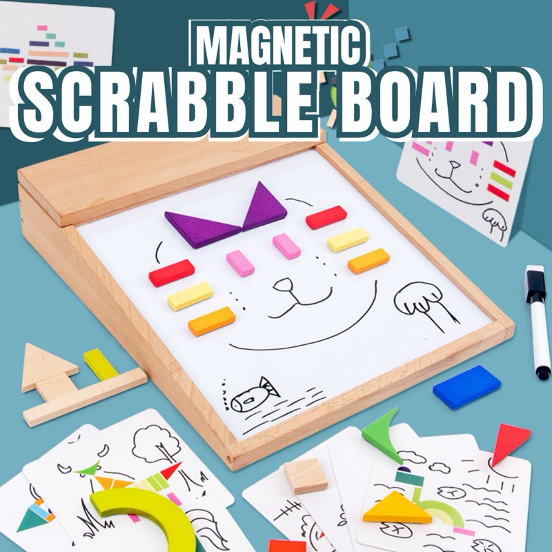 Magnetic Scramble Board Shape Sorters Puzzle Magnetic Blocks Children ...