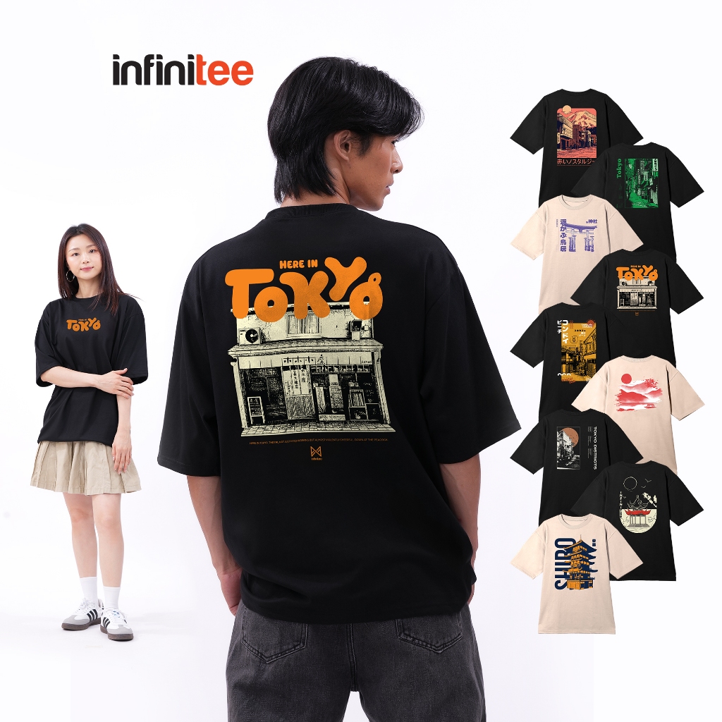 Infinitee Japanese Landscape Oversized T Shirt For Men Women Oversize Tshirt Shirts Top Tops ...