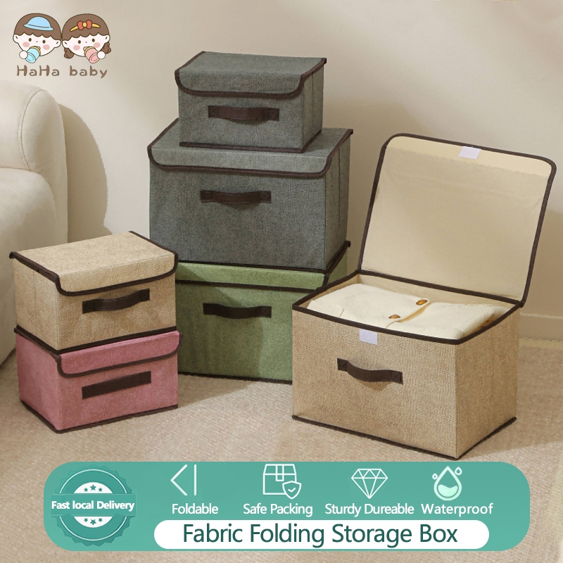 Haha Baby Plain Color Storage Box Set 2 in 1 Foldable Storage Box With ...