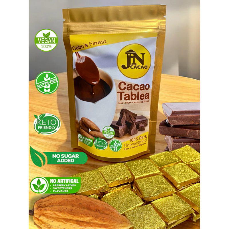 CACAO TABLEA 100% PURE UNSWEETENED (6pcs / approx. 43 grams) | Shopee ...