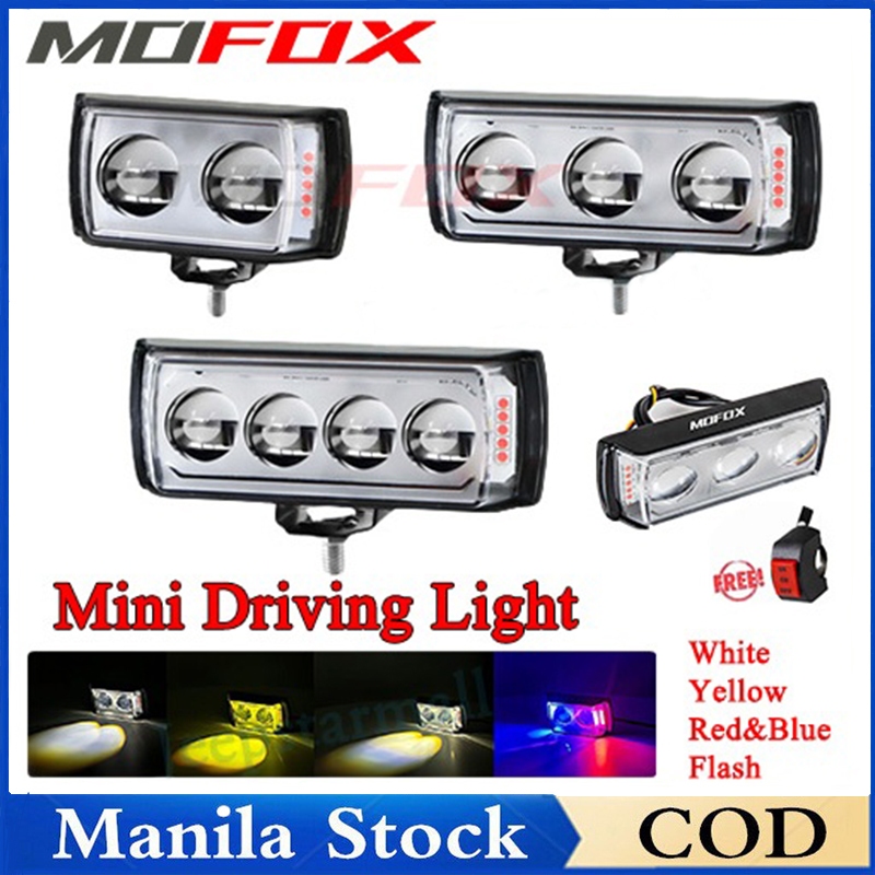MOFOX L2/L3/L4 Laser Gun MDL Mini Driving Light 40W Hi/Lo Red&Blue DRL ...