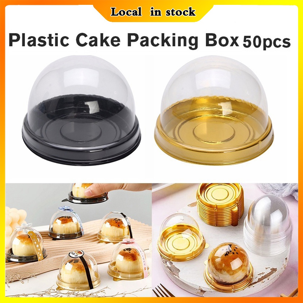 50PCS Clear Plastic Mini Cupcake Boxes Cupcake Container Muffin Pod ...
