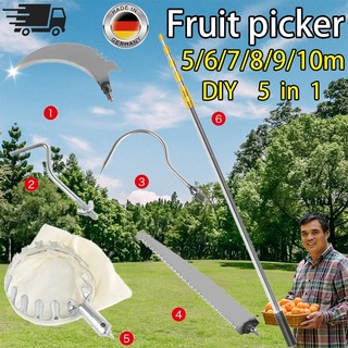 5-in-1 panungkit ng prutas fruit picker fruit catcher with pole 5/6/9M ...