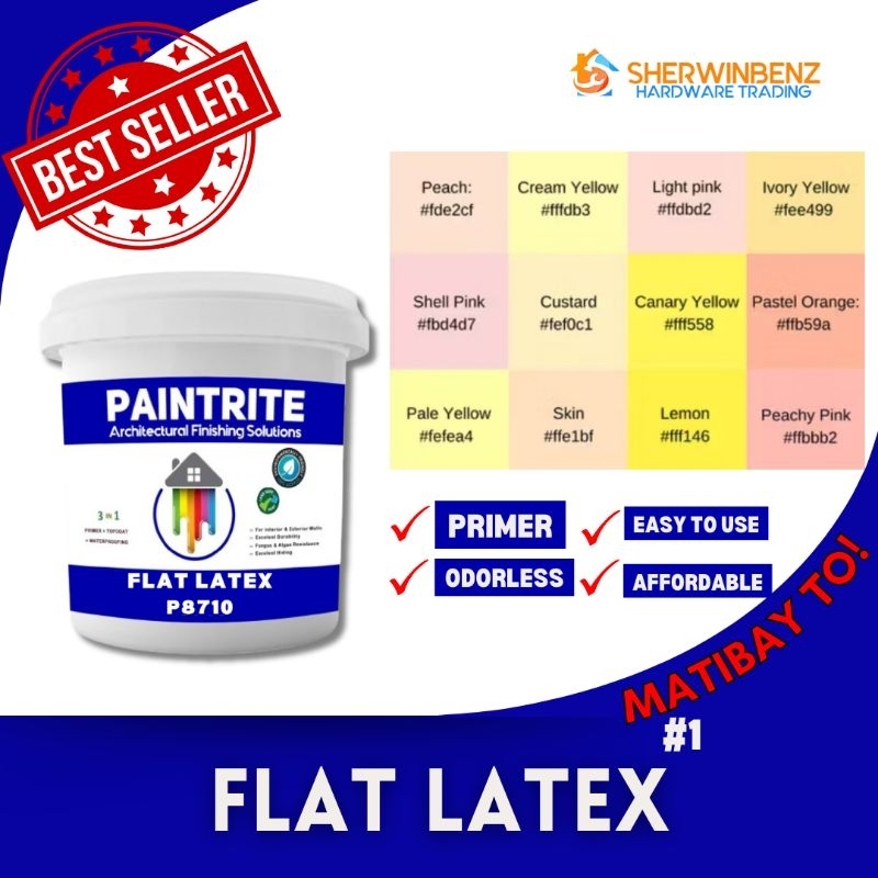 Paintrite Flat Latex Paints // 1L Color Palette #1 | Shopee Philippines