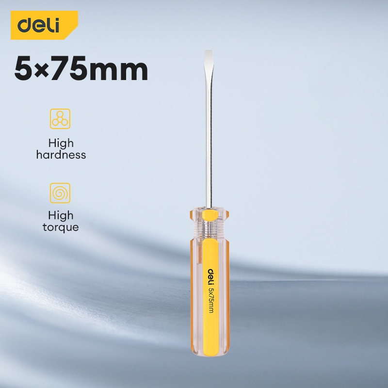 Deli Tool 1PC Pull Rod Flat Screwdriver Transparent | Shopee Philippines