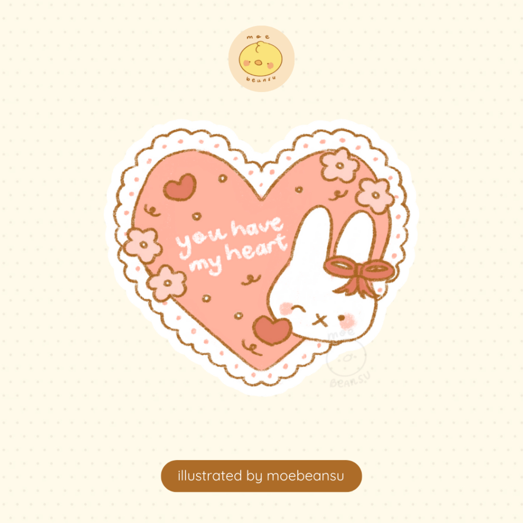 Miffy Heart Valentine's Day Waterproof Vinyl Sticker | moebeansu ...
