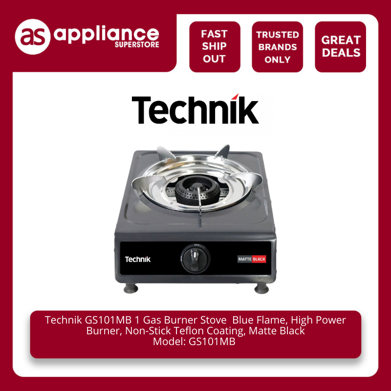 Technik GS101MB 1 Gas Burner Stove, Blue Flame, High Power Burner, Non ...