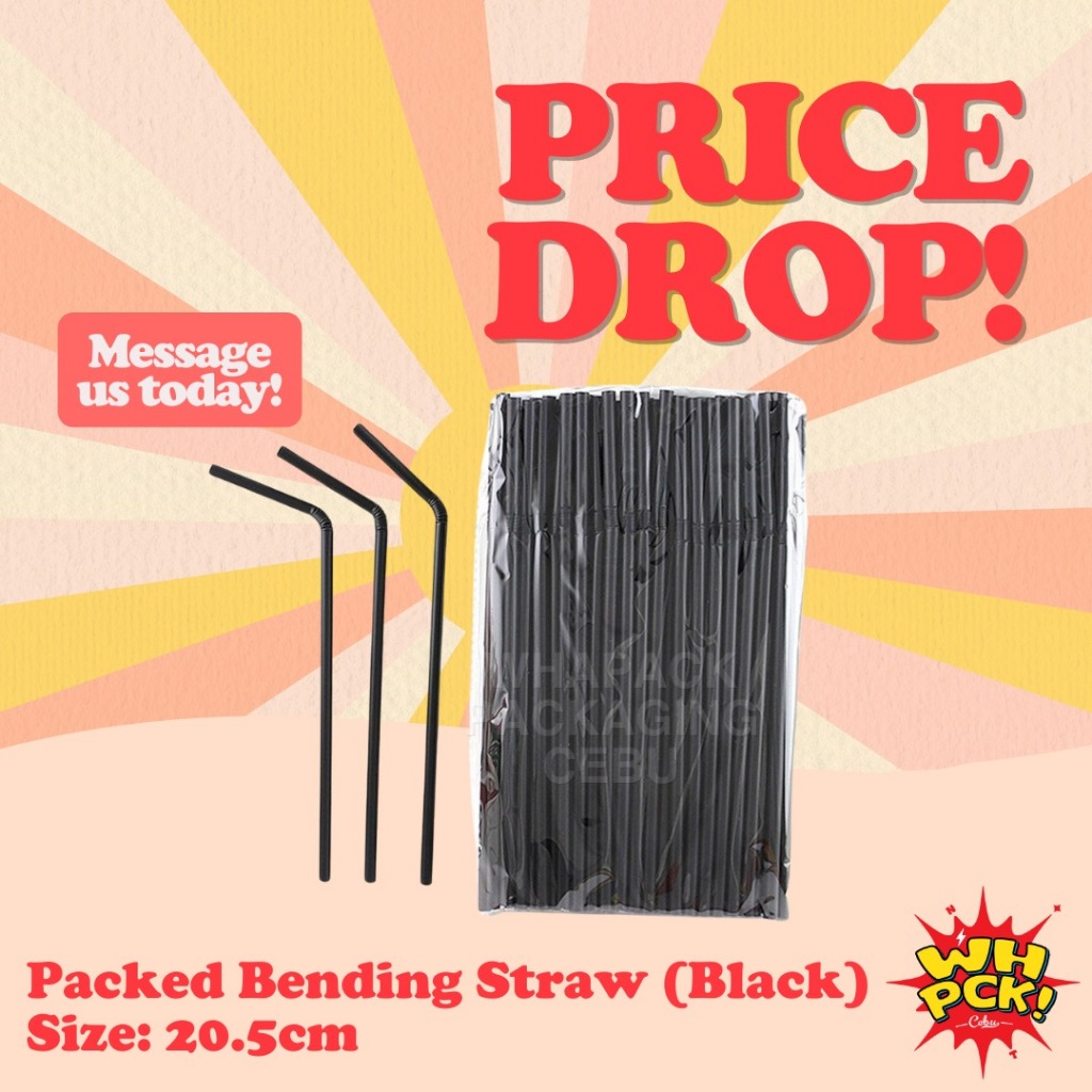 (100 PCS ) PACKED BENDING STRAW (20.5 CM) | Shopee Philippines