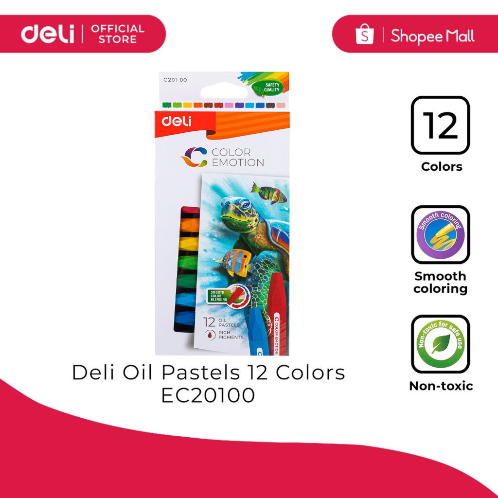 Deli EC20100 Oil Pastels 12 Colors | Shopee Philippines