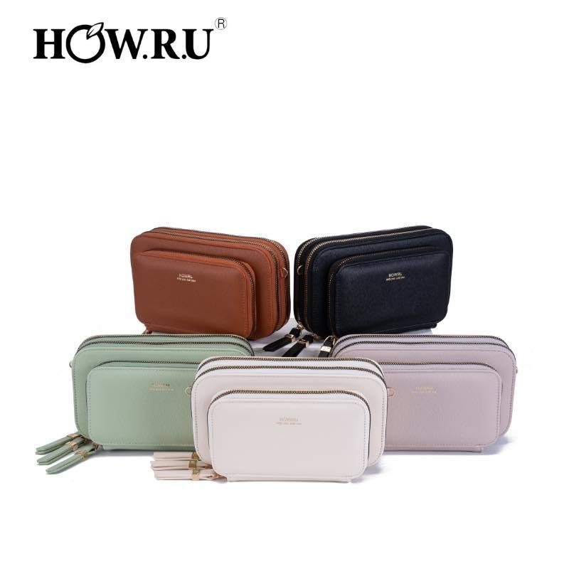 HOWRU SLING WALLET 3 COMPARTMENT PU LEATHER | Shopee Philippines
