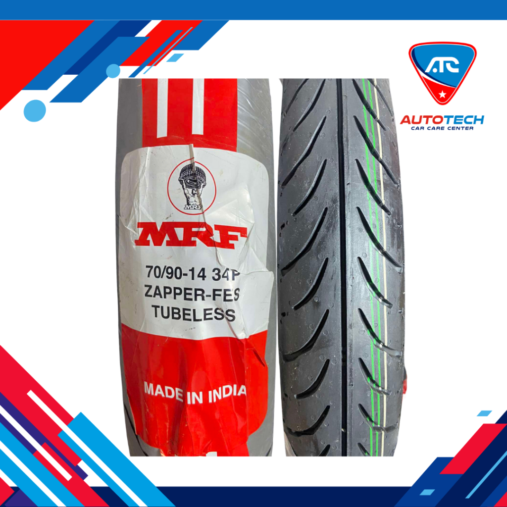 MRF ZAPPER TIRE 70/90-14 TUBELESS SCOOTER TIRE FREE SEALANT AND PITO ...