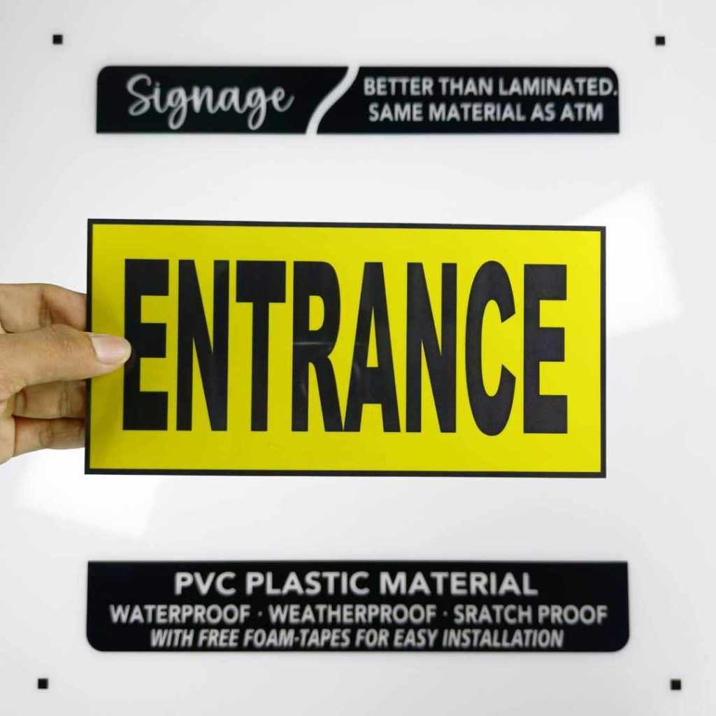 SIGNAGE - ENTRANCE - PVC PLASTIC MATERIAL SIGNAGE | Shopee Philippines