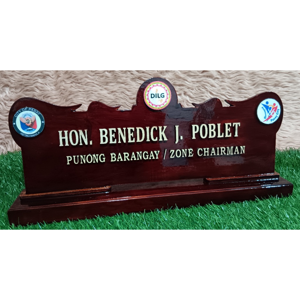 LaserPro Table/Desk Name Plate (Special Cut Design) 100% PURE WOOD ...