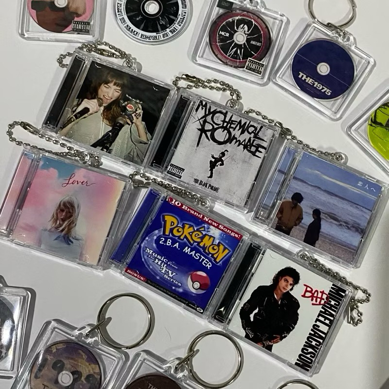 CUSTOM ALBUMS NFC QR SPOTIFY SCANNABLE KEYCHAINS WITH CD MOCKUP CUTE ...