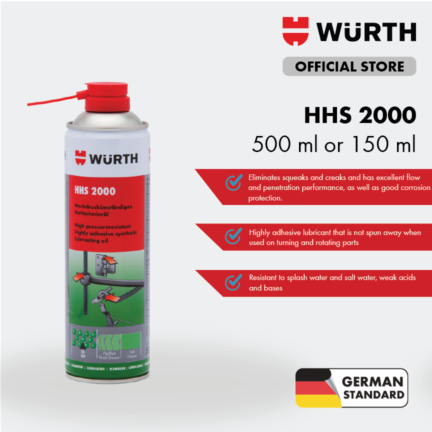 Wurth Premium HHS 2000 Liquid Grease Lubricant Spray 150 ML | Shopee ...