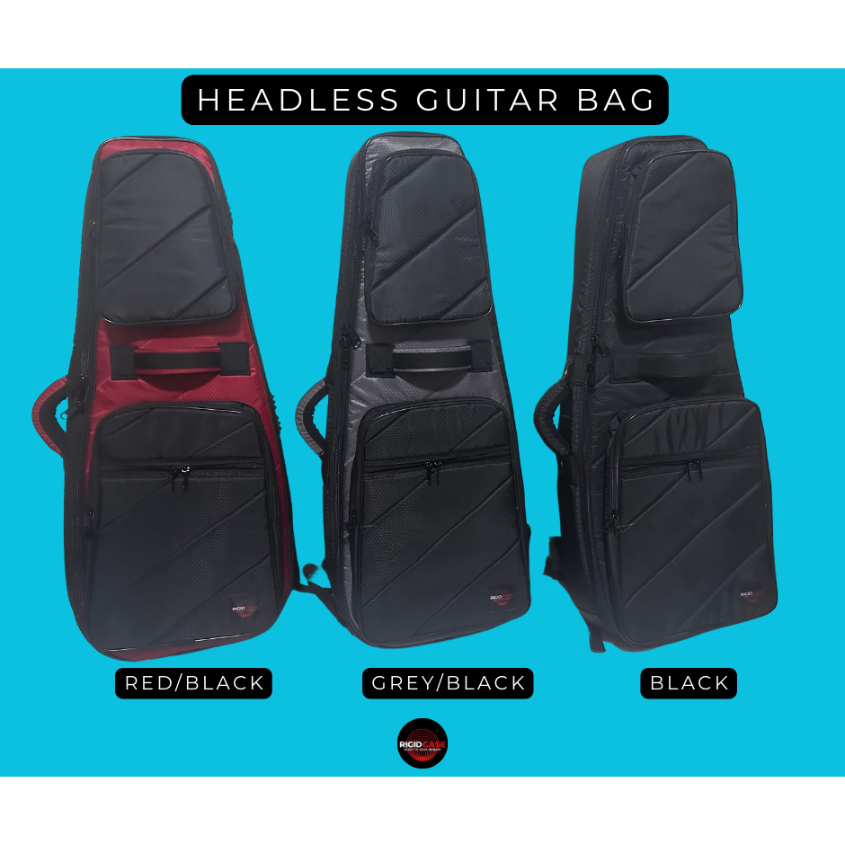 HEADLESS ELECTRIC GUITAR CASE BAG FULLY PADDED 2 POCKETS (WILL FIT GOC ...