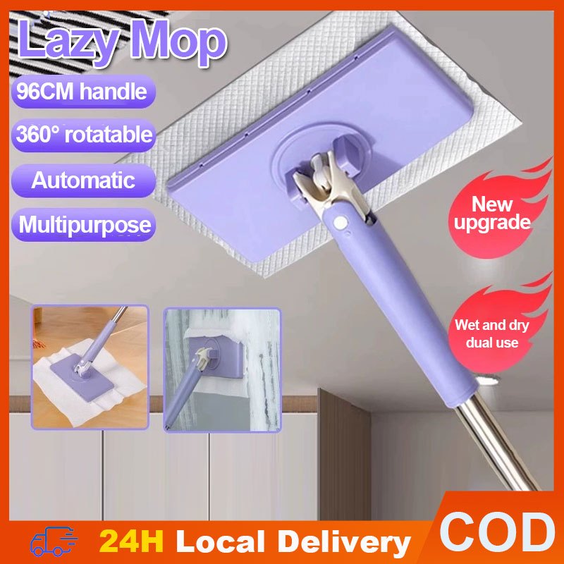 96cm Automatic Clamping Cloth Mop Disposable Wet Tissue Mop Flat Mop ...