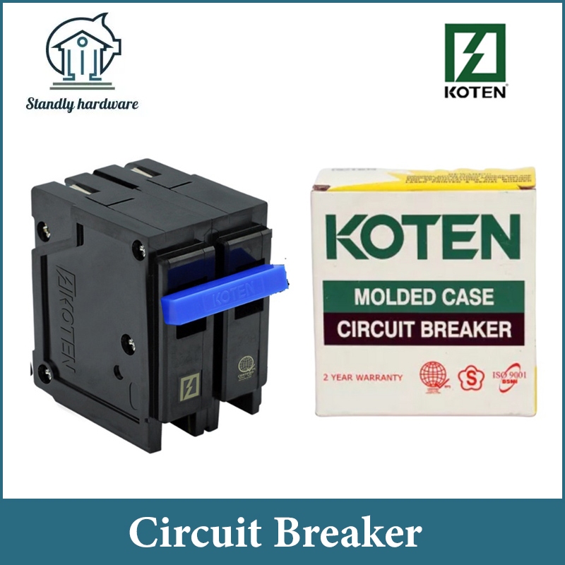 Koten Circuit Breaker 2 Pole Plug-In Bolt-On Breaker (15A/20A/30A/40A/60A/100A) | Shopee Philippines