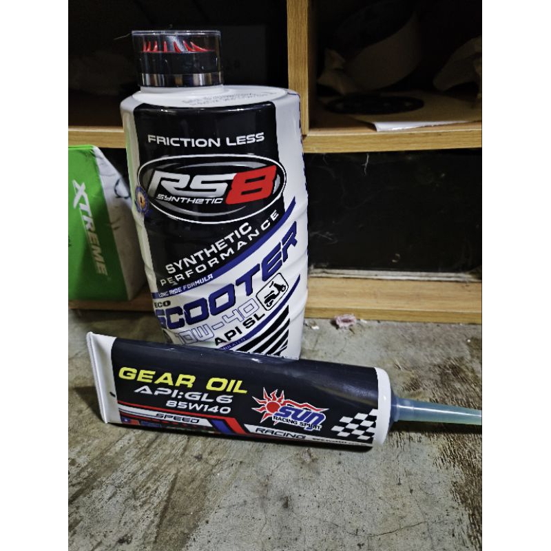 RS8 Eco Scooter Synthetic Engine Oil 1000 ml and Sun Racing gear oil ...