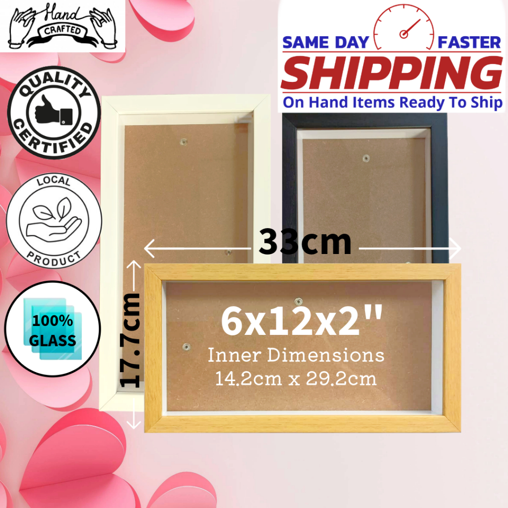 6x12x2 Inches 100% Glass (NOT PLASTIC) Shadow box Frames Best for ...