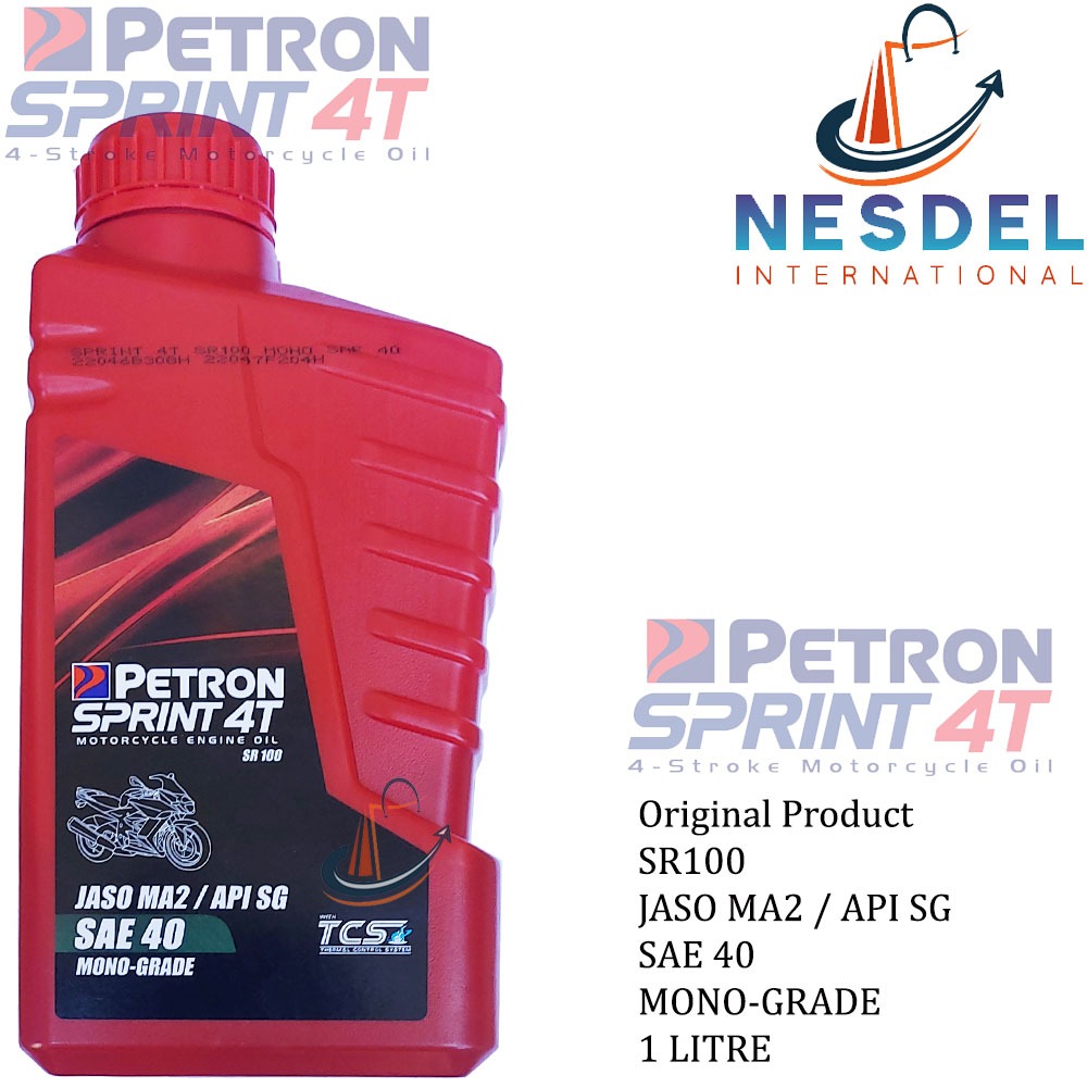 Petron Genuine Engine Oil Sprint 4T SR100 SAE 40 MONO-GRADE 1L High Performance I Nesdel ...
