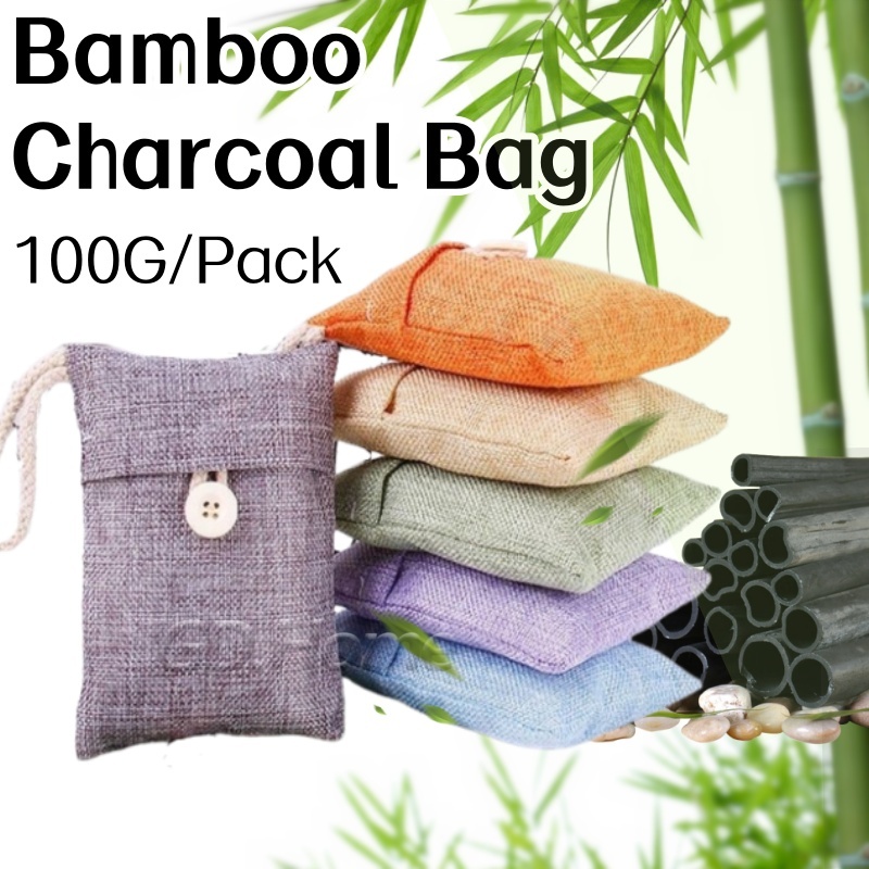 Activated Bamboo Charcoal Bag 100g Odor Remover Air Purifying Bags ...