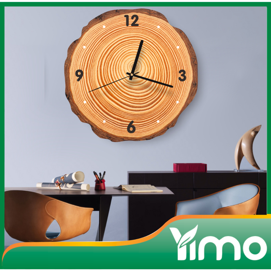 Wooden Log Wall Clock for Home Decor and Hanging | Shopee Philippines