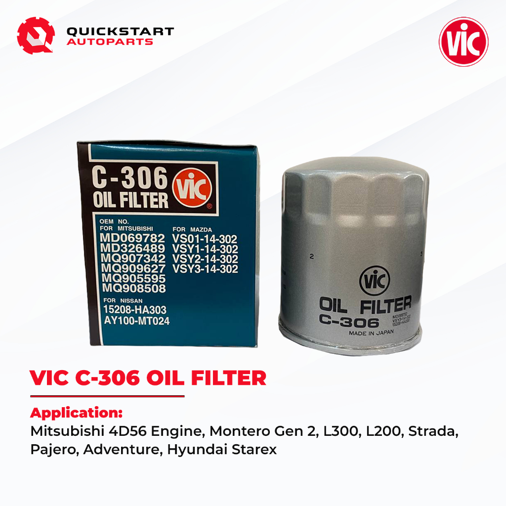 VIC C-306 Oil Filter for MITSUBISHI MONTERO, STRADA, L300, L200 2.5 ...
