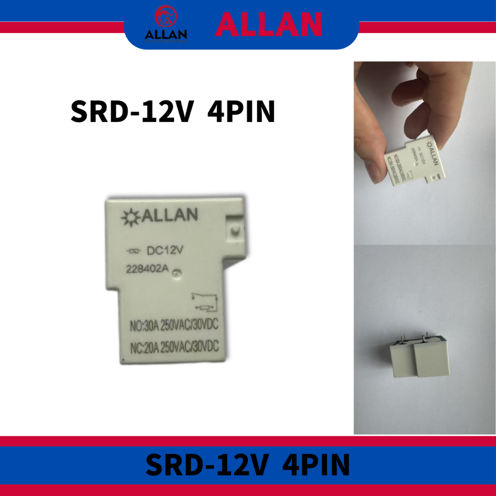 ALLAN Mini SRD Relays 30A 4Pins for Protection Circuit Switch Timer 1-5 ...