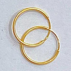 ♥️COD ♥️PAWNABLE 18k Saudi Gold 8mm 10mm Plain Loop Hoop Earrings ...