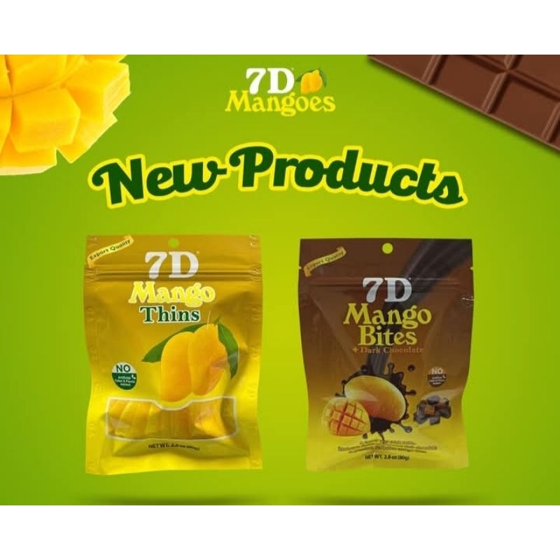 7D Products Dried Mangoes(Thins 80g)&(Mango bites-80g) | Shopee Philippines