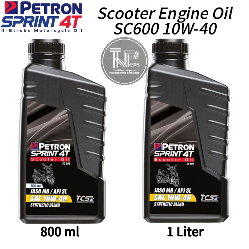 PETRON SPRINT 4T SC600 SCOOTER OIL SYNTHETIC BLEND SAE 10W-40 (800ml ...