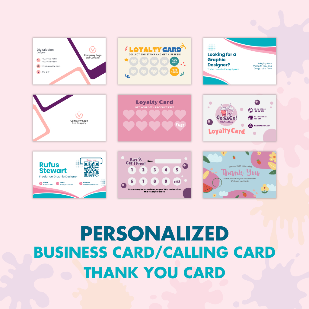 Business Card/Calling Card/Thank You Card/Loyalty Card | Shopee Philippines