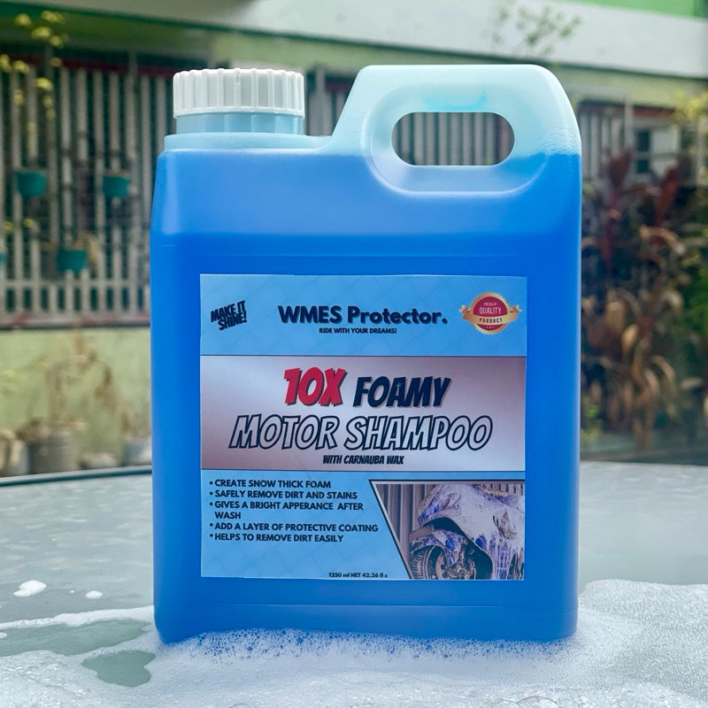 10X FOAMY MOTOR SHAMPOO (W/ CARNAUBA WAX) - PANG LINIS NG MOTOR AT ...