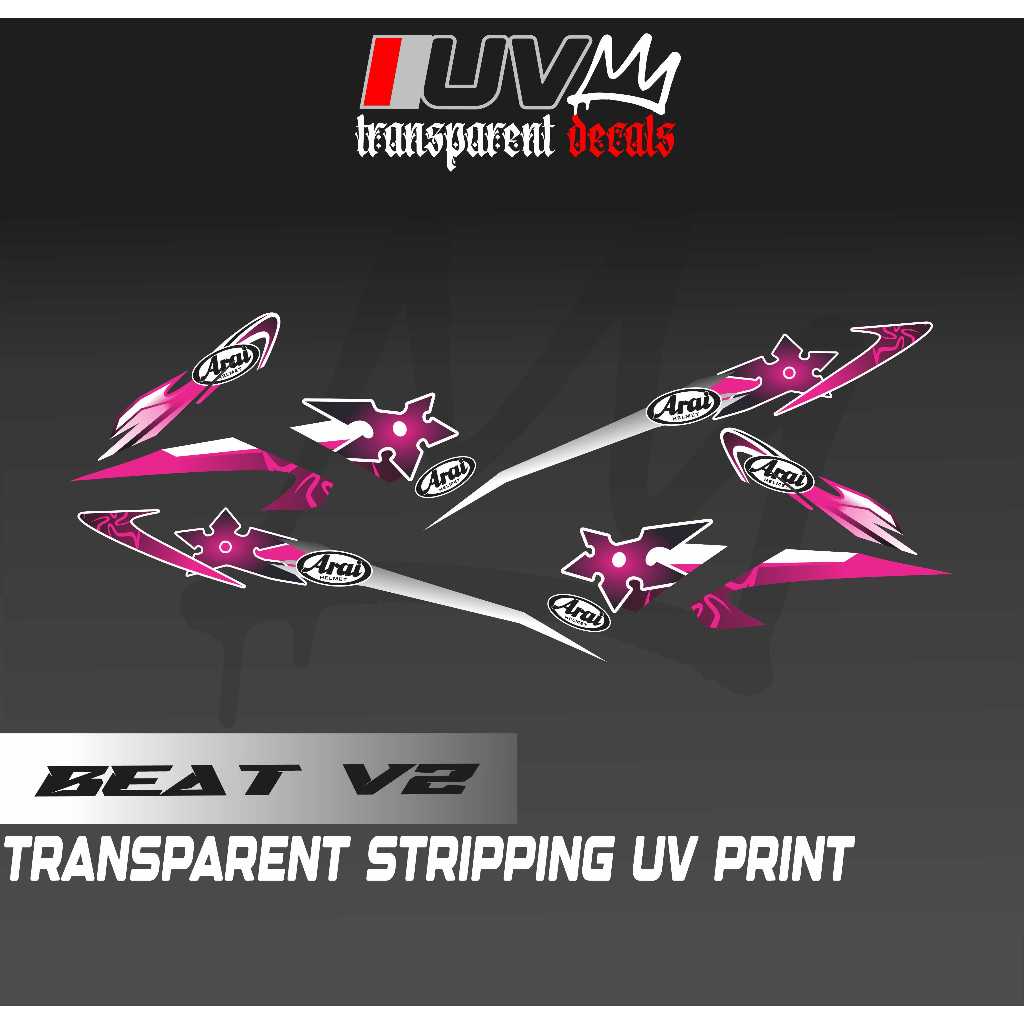 HONDA BEAT V2 ARAI DESIGN TRANSPARENT UV DECALS | Shopee Philippines