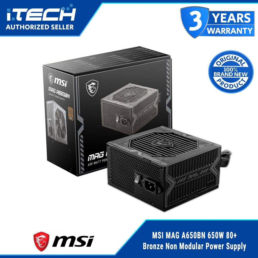 MSI MAG A650BN 650W 80+ Bronze Non Modular Power Supply | Shopee Philippines