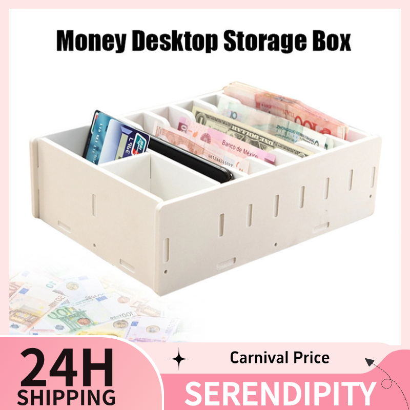 8 Grid Desktop Cash Drawer Cashier Money Separator Organizer Storage Rack Box Cash Tray | Shopee ...
