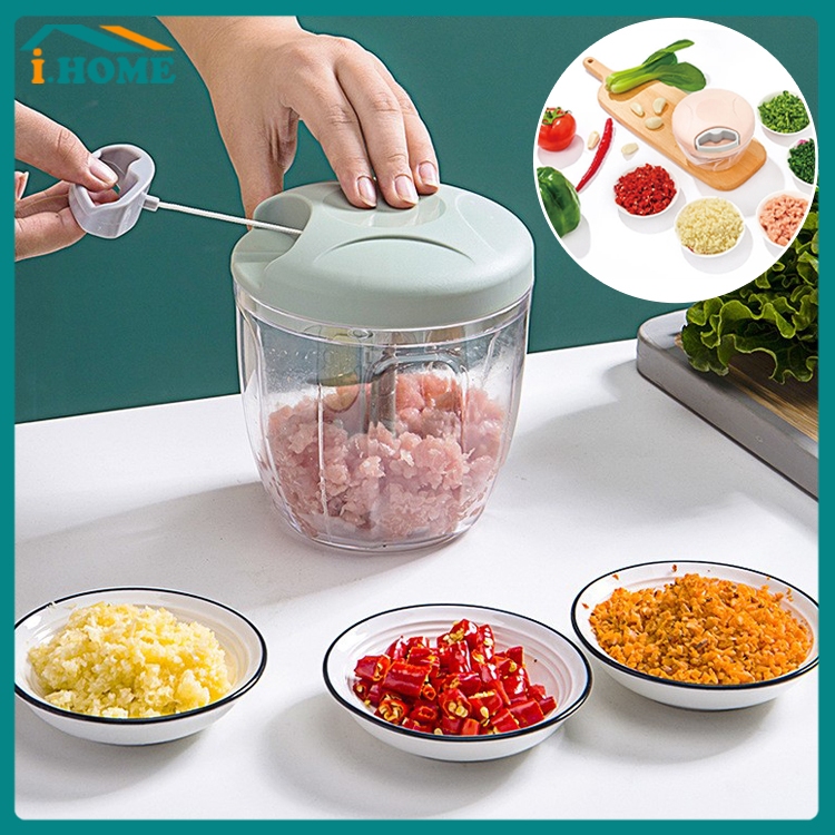 500/1000ml Multi-function Food Processor Manual Hand Chopper garlic ...