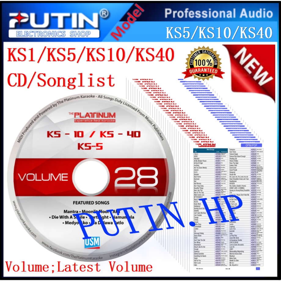 PUTIN SHOP Updated CD Platinum KS JUNIOR LITE Songlist JUNIOR 2 For KS10 KS40 ( KS-5 CD&Songlist ...