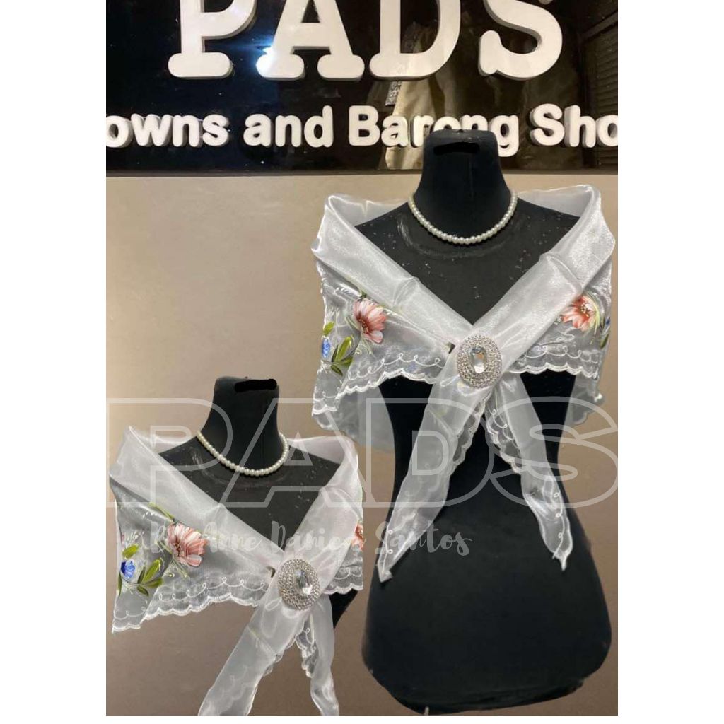 PADS Modern Filipiniana Hand-painted Alampay (WITH FREE BROOCH PIN ...