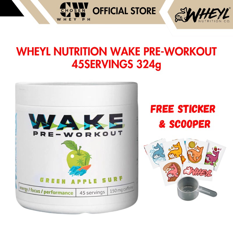 WAKE Pre-Workout By Wheyl nutrition Co. 45 SERVINGS 324g | Shopee ...