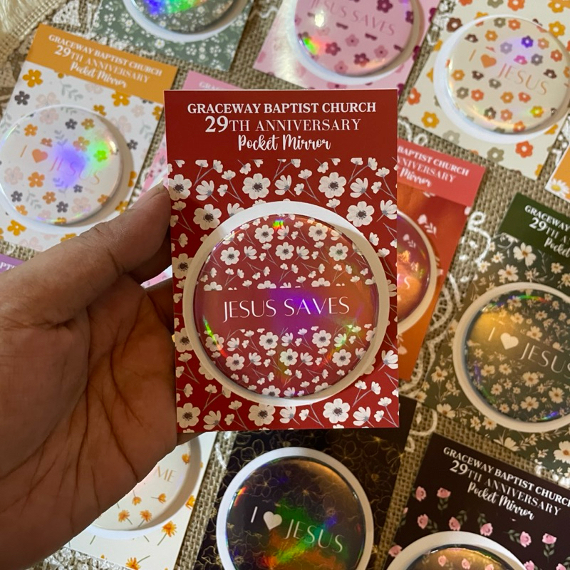 Customized Pocket Mirror Button Pins for Giveaways - Personalized with ...