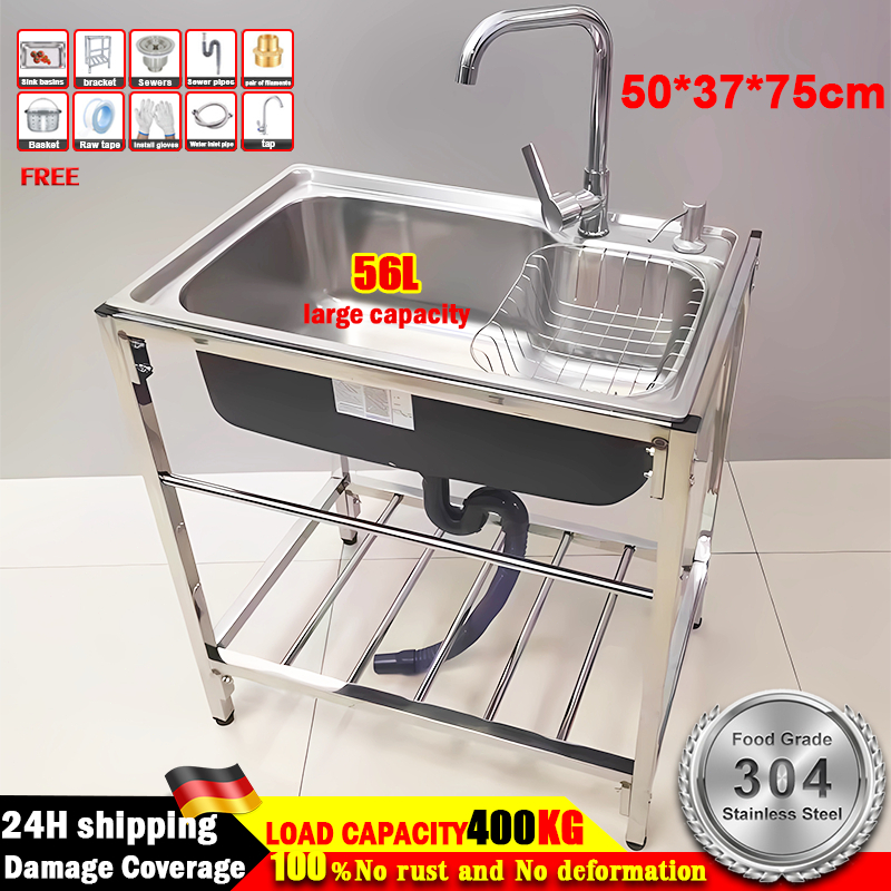 【Super thick】kitchen sink lababo stainless sink With drain+inlet ...