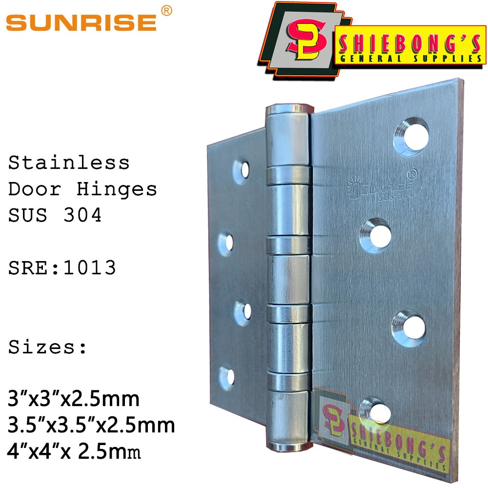 Sunrise Stainless Steel Door Hinges Heavy Duty SUS 304 1set Loose Pin ...