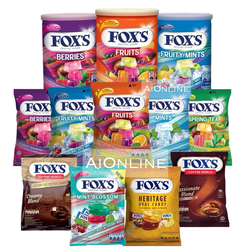 Fox’s Crystal Clear Candy in Tin Can 180g | Pouch 125g or 90g | Shopee Philippines