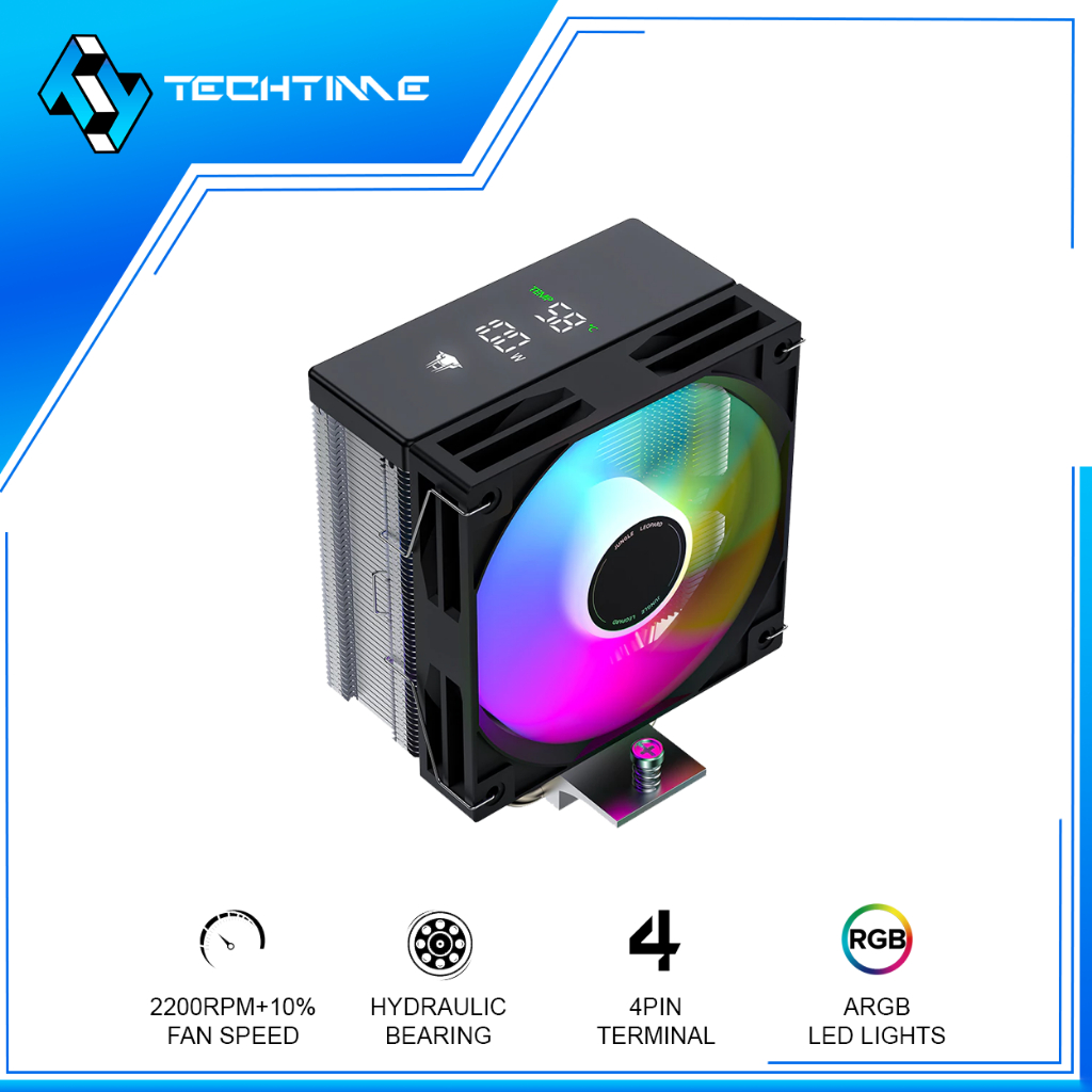 Jungle Leopard AF400S DGT Digital ARGB 10cm LED CPU 2200RPM Air Cooler ...