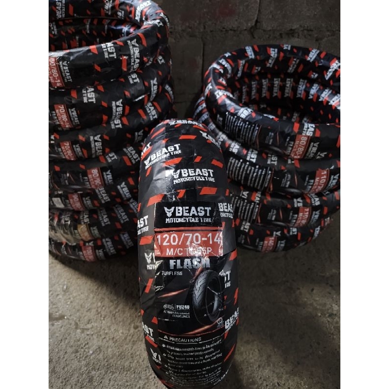 BEAST FLASH 120/70-14 TUBELESS TIRE | Shopee Philippines