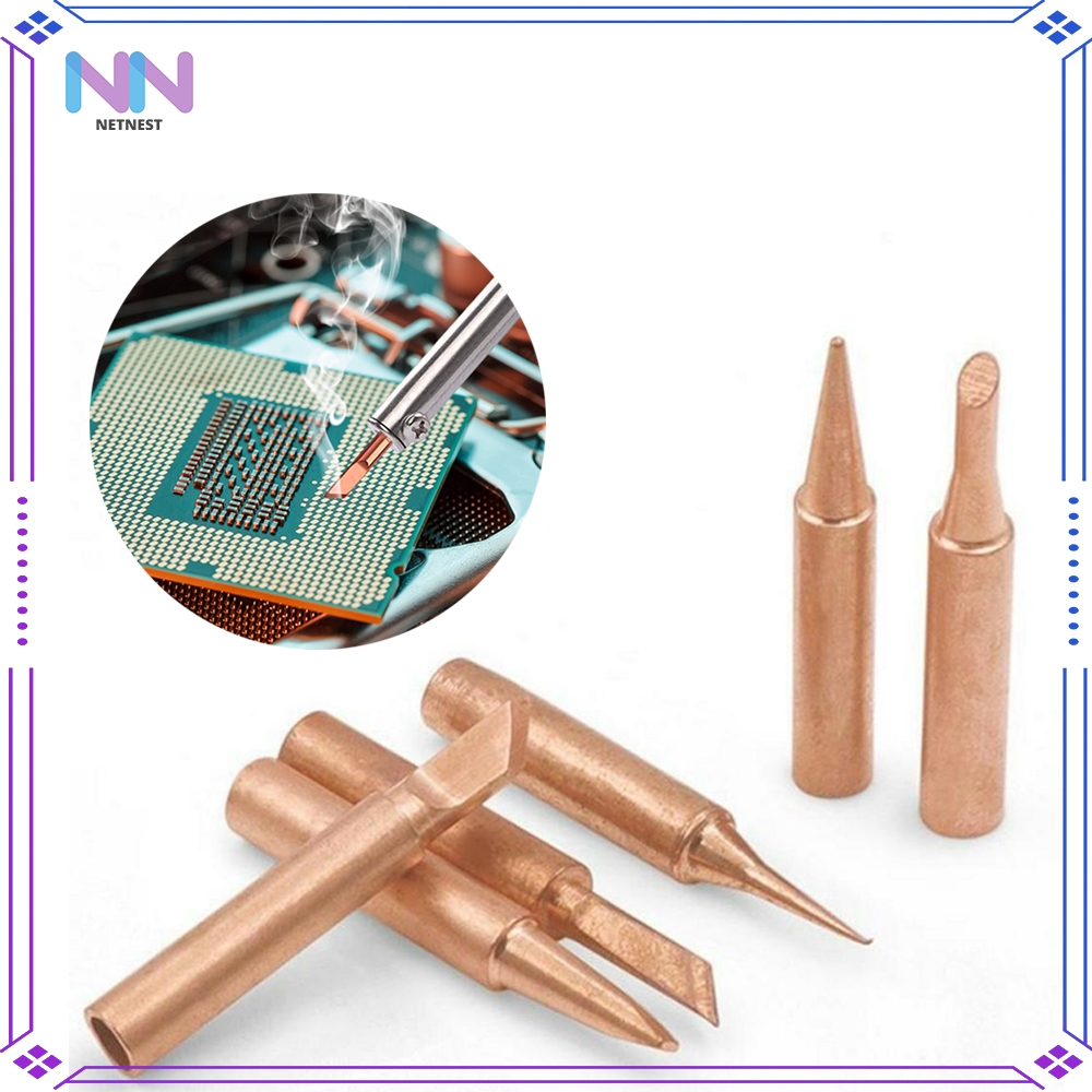 5Pcs 6Pcs/Bag copper Soldering Iron Tip lead free solder endothermic ...
