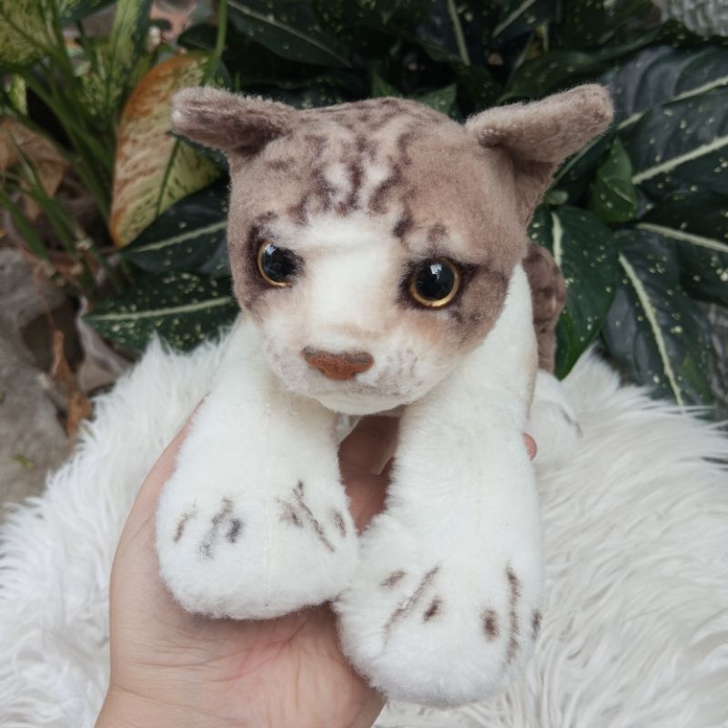 REALISTIC Cat Grey Padding Stuffed Toy | Shopee Philippines