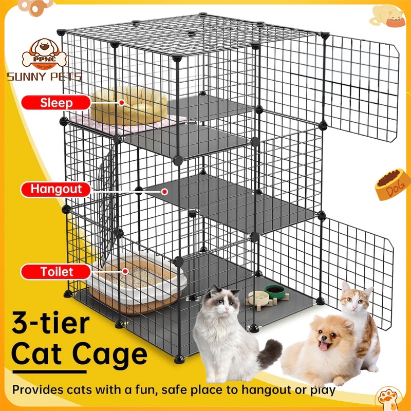 Stackable Cat cage Dog Cat Rabbit Cage easy assemble kitten pet cage Pet House Cage For Cat ...